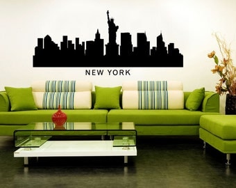 Cityscape wall decal | Etsy