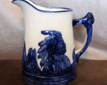 Flow blue pitcher | Etsy