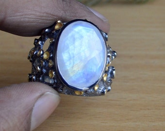 Mens moonstone ring | Etsy