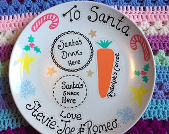 Santa plate | Etsy