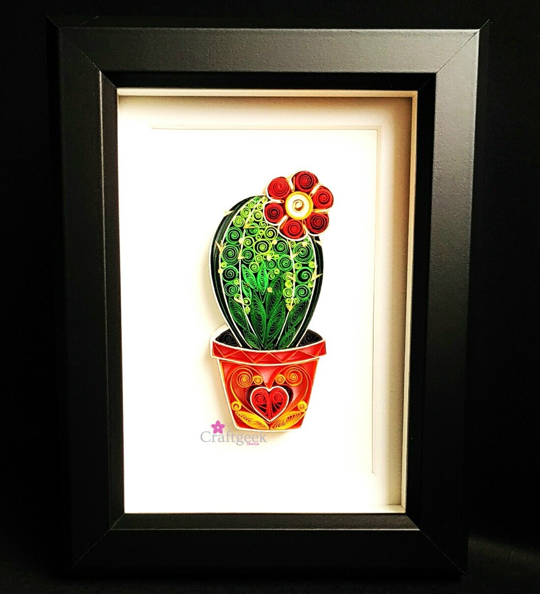 Cactus Plant Artwork Quilled Paper Art Cactus by PaperSplash