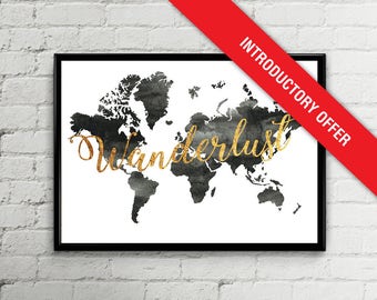 Printable world map | Etsy