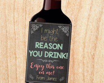 Printable wine label | Etsy