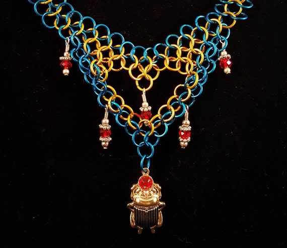 Items similar to Love of Egypt Chainmail Necklace, Red Stick Studio on Etsy