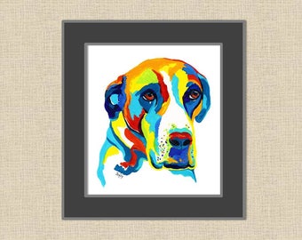 Abstract dog art | Etsy