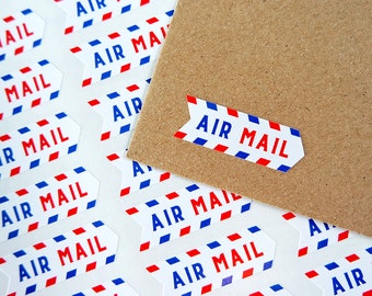 Air mail stickers | Etsy