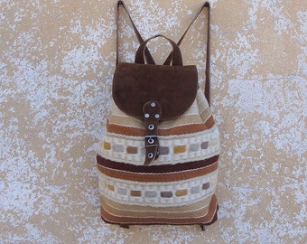 Suede backpack | Etsy