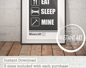 minecraft wall decal – Etsy