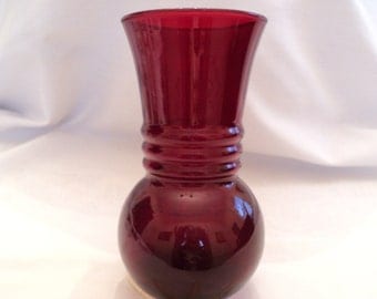 Ruby red vase | Etsy
