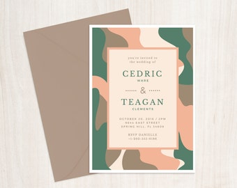 Camo wedding invitation | Etsy