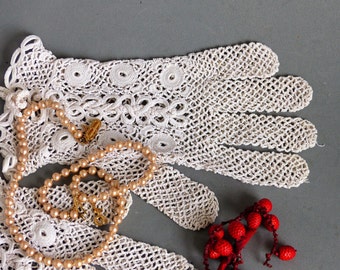 Crochet lace gloves | Etsy
