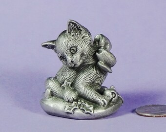 Pewter cat figurine | Etsy