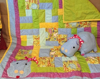 Hippo quilt | Etsy