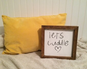 Lets cuddle sign | Etsy