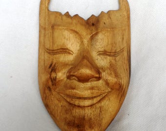 Crow Mask wood sculpture Three laughing by Jason Tennant