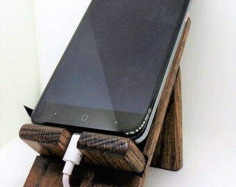 Wooden phone stand | Etsy