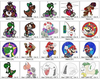 Mario embroidery | Etsy