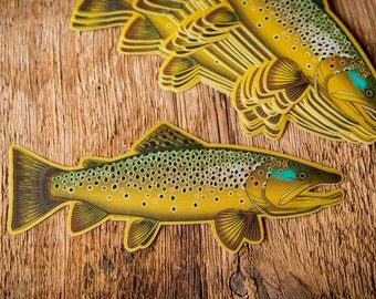 Fly fishing sticker | Etsy
