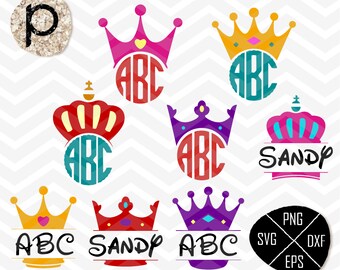 Crown monogram svg | Etsy