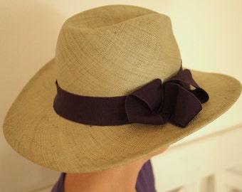 Green straw hat | Etsy