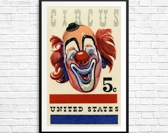Vintage clown poster | Etsy