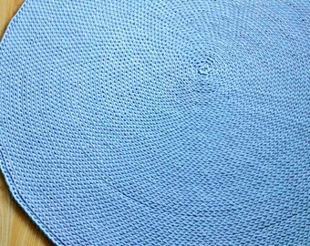 Blue round rug | Etsy