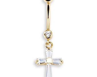 Cross belly ring | Etsy