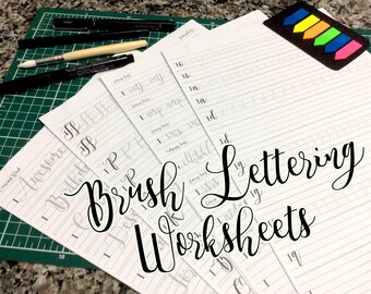 Hand lettering worksheets | Etsy