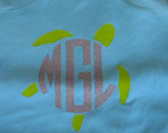 Sea turtle monogram | Etsy