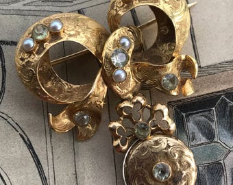 Hair locket brooch | Etsy