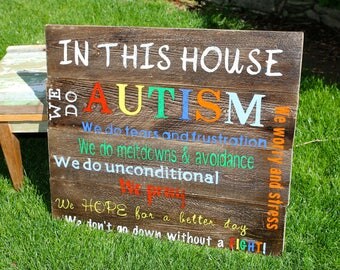 Autism wood sign | Etsy