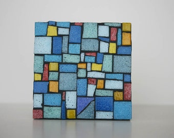 Mosaic Triptych Wave Design Wall Art Hanging by MosaicMadness