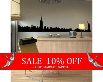 Nyc skyline decal | Etsy