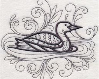 Loon embroidery | Etsy