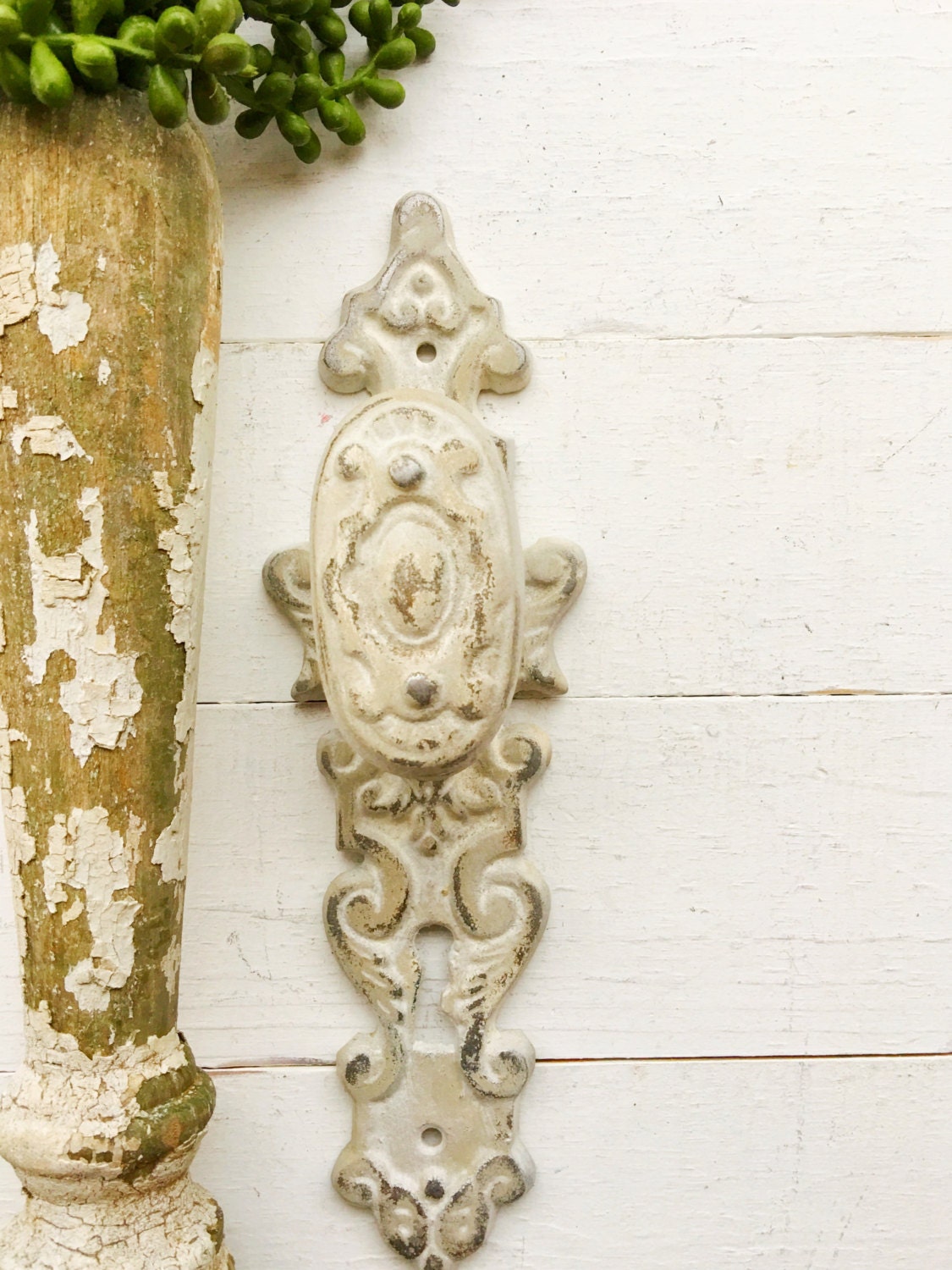 Large Iron Wall Hook Victorian StyleCreamy White Home