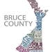 Typographic Map of Bruce County Ontario