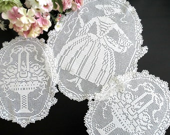 Filet crochet flower | Etsy