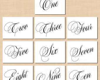 Calligraphy numbers | Etsy