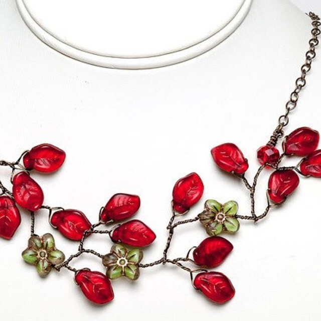 Beaded Nature Jewelry Bridal Jewelry by CherylParrottJewelry