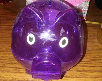 Purple piggy bank | Etsy