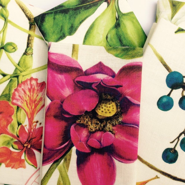 Botanical tea towels of pure linen and by NotJustTeaTowels on Etsy