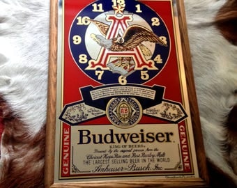 Vintage budweiser mirror | Etsy