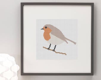 Robin cross stitch | Etsy