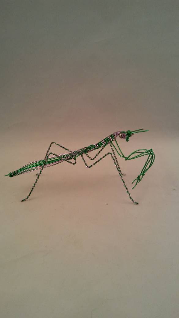Praying mantis wire sculpture