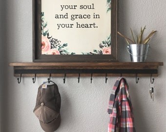 Wood coat rack | Etsy