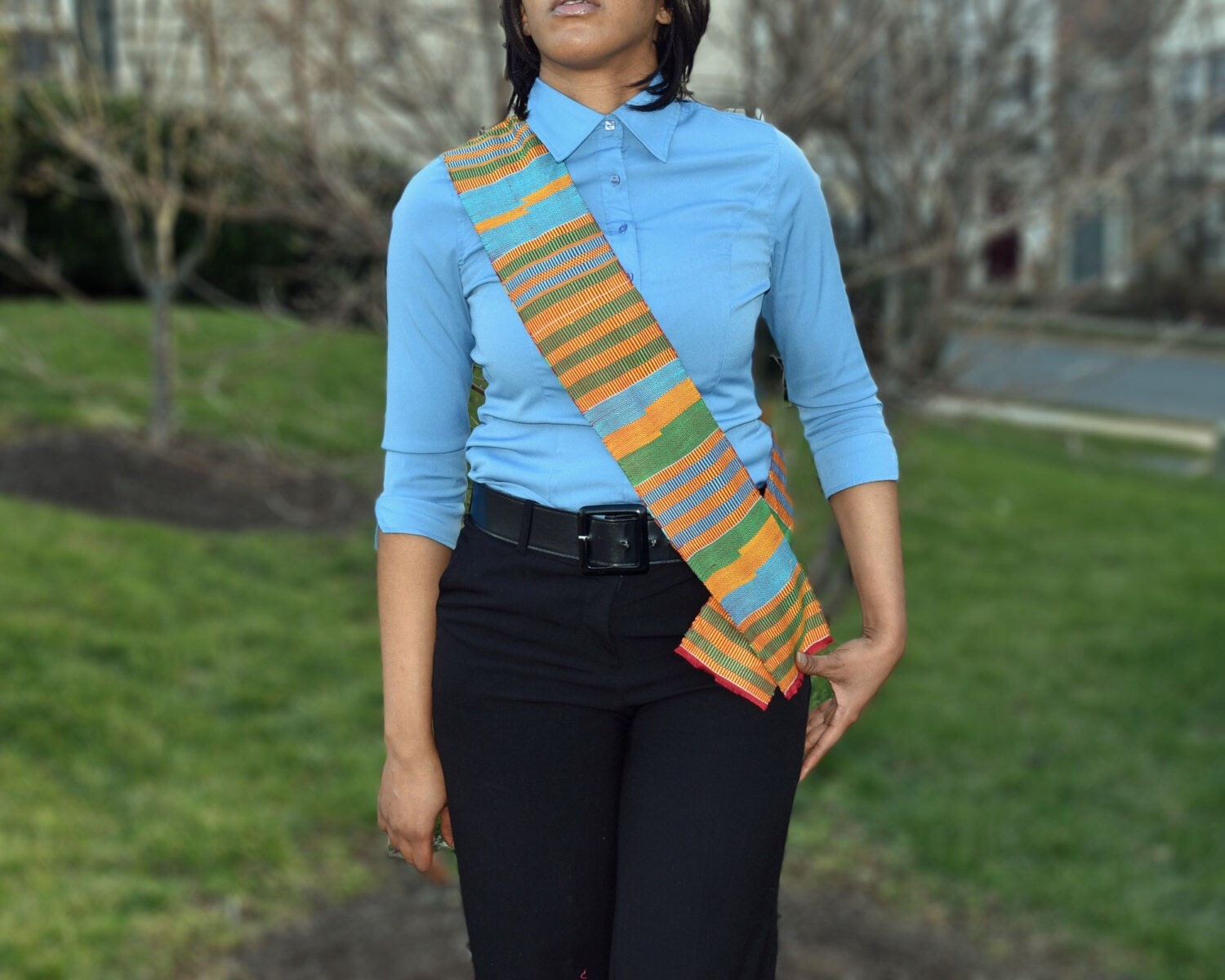 Kente Sash-Sash-Scarves and wraps Shawls Scarves-woven