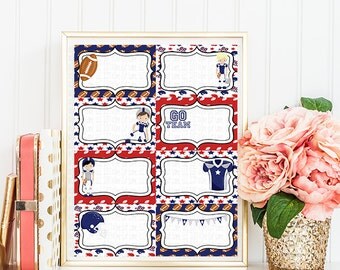 Football labels | Etsy