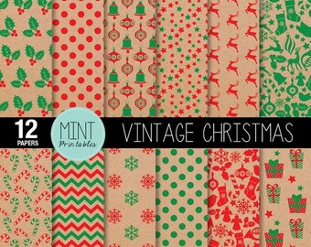 CYBER SALE 50% OFF Christmas Digital Paper by mintprintables