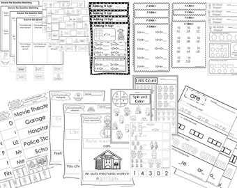 277 Math and Literacy No Prep Worksheets Download.