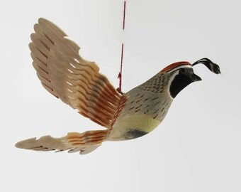 Great Blue Heron Bird Mobile Fan Carving Hand Carved